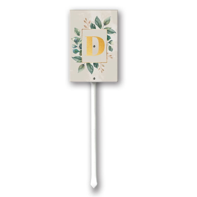 Yjiankangz Yard Sign, Watercolor Greenery Monogram Letter D Floral Yard ...