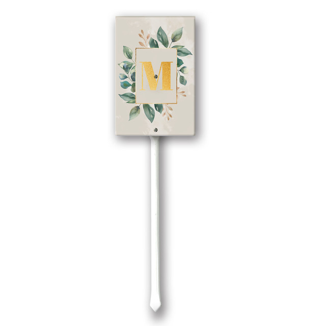 Yjiankangz Yard Sign, Watercolor Greenery Monogram Letter M Floral Yard ...