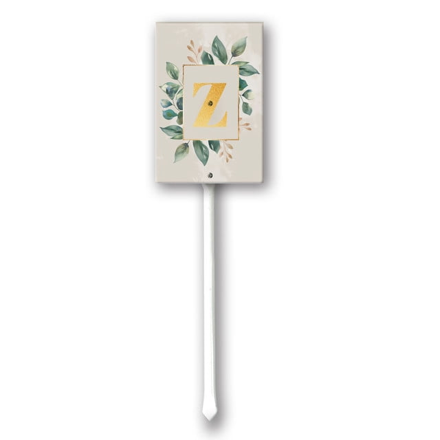 Yjiankangz Yard Sign, Watercolor Greenery Monogram Letter Z Floral Yard ...