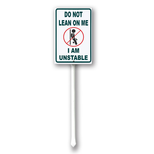 Yjiankangz Yard Sign With Stake Do Not Lean On Me I Am Unstable ...