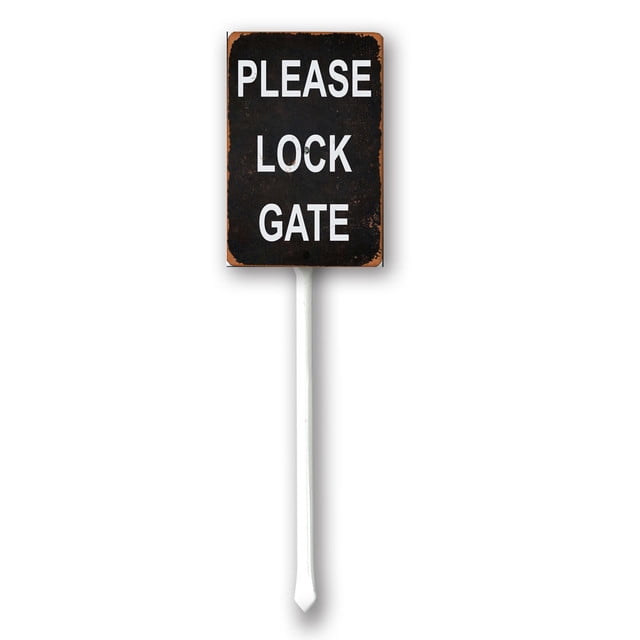 Yjiankangz Yard Sign With Stake Please Lock Gate 02 Aluminium Sign 4 ...