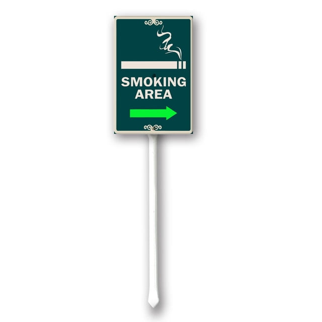 Yjiankangz Yard Sign With Stake Smoking Area With Right Arrow Aluminium ...