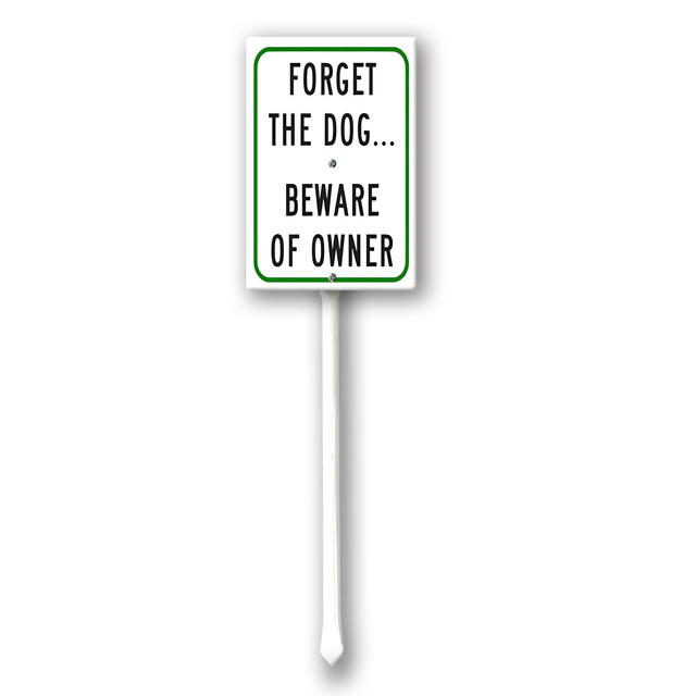 Yjiankangz Yard Signs, Forget The Dog Beware Of Owner Yard Door Metal ...