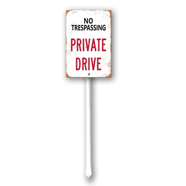 Yjiankangz Yard Signs, No Trespassing Private Drive Yard Door Metal ...