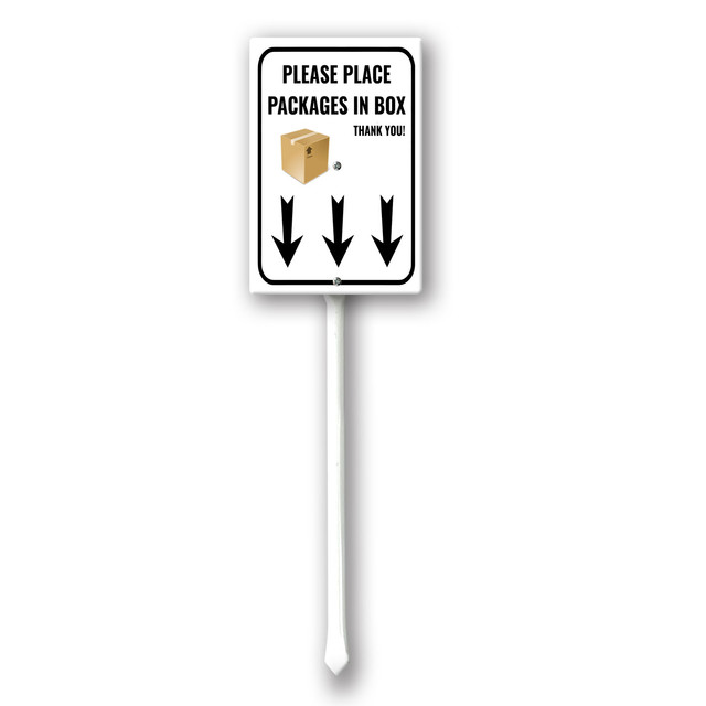 Yjiankangz Yard Signs, Please Place Packages In Box Thank You Yard Door ...