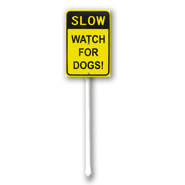Yjiankangz Yard Signs, Slow Watch For Dogs Yard Door Metal Aluminum ...