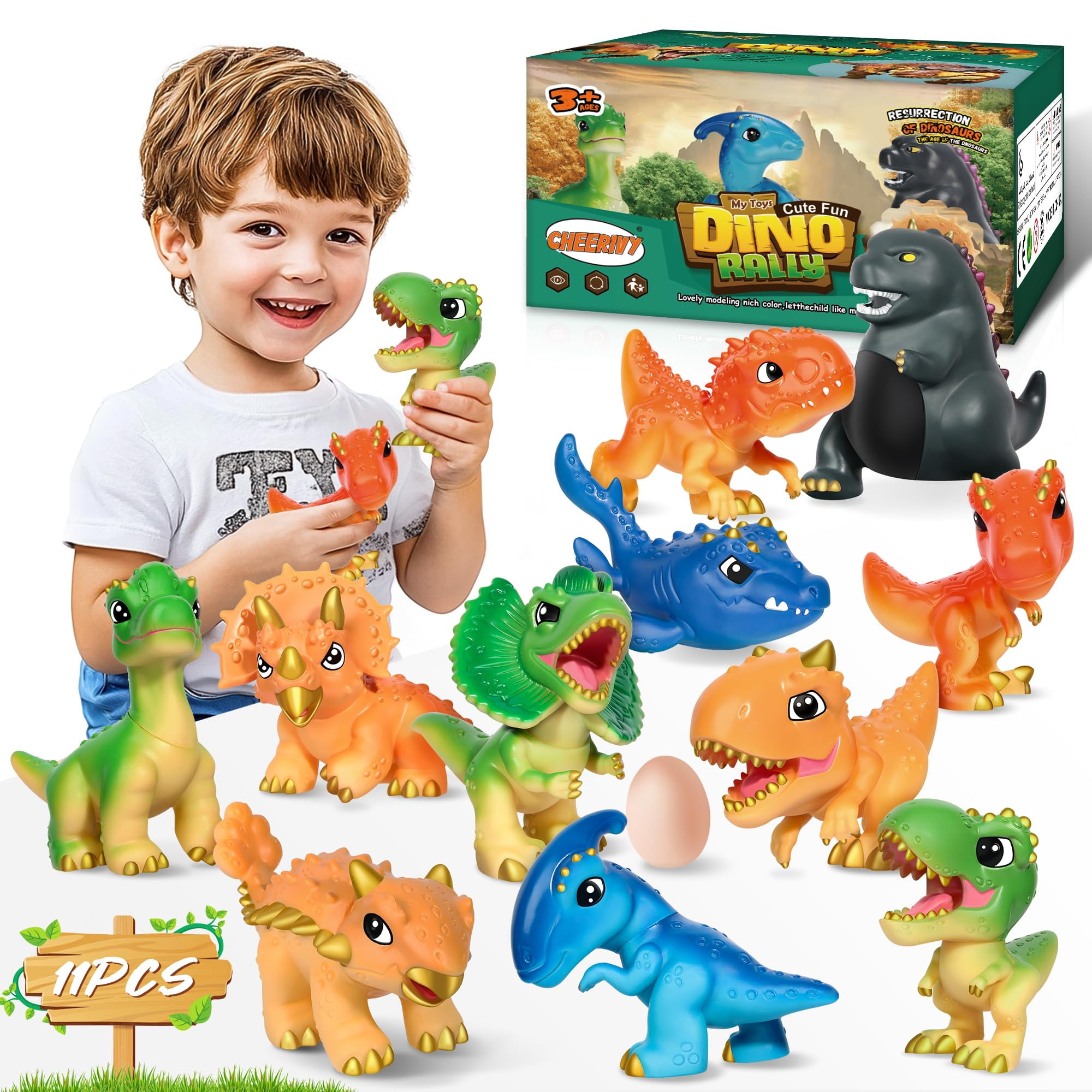 Ykanzz Dinosaur Toys for Kids 3-5, Plastic Dino Toy Set for Boys Age 4 ...