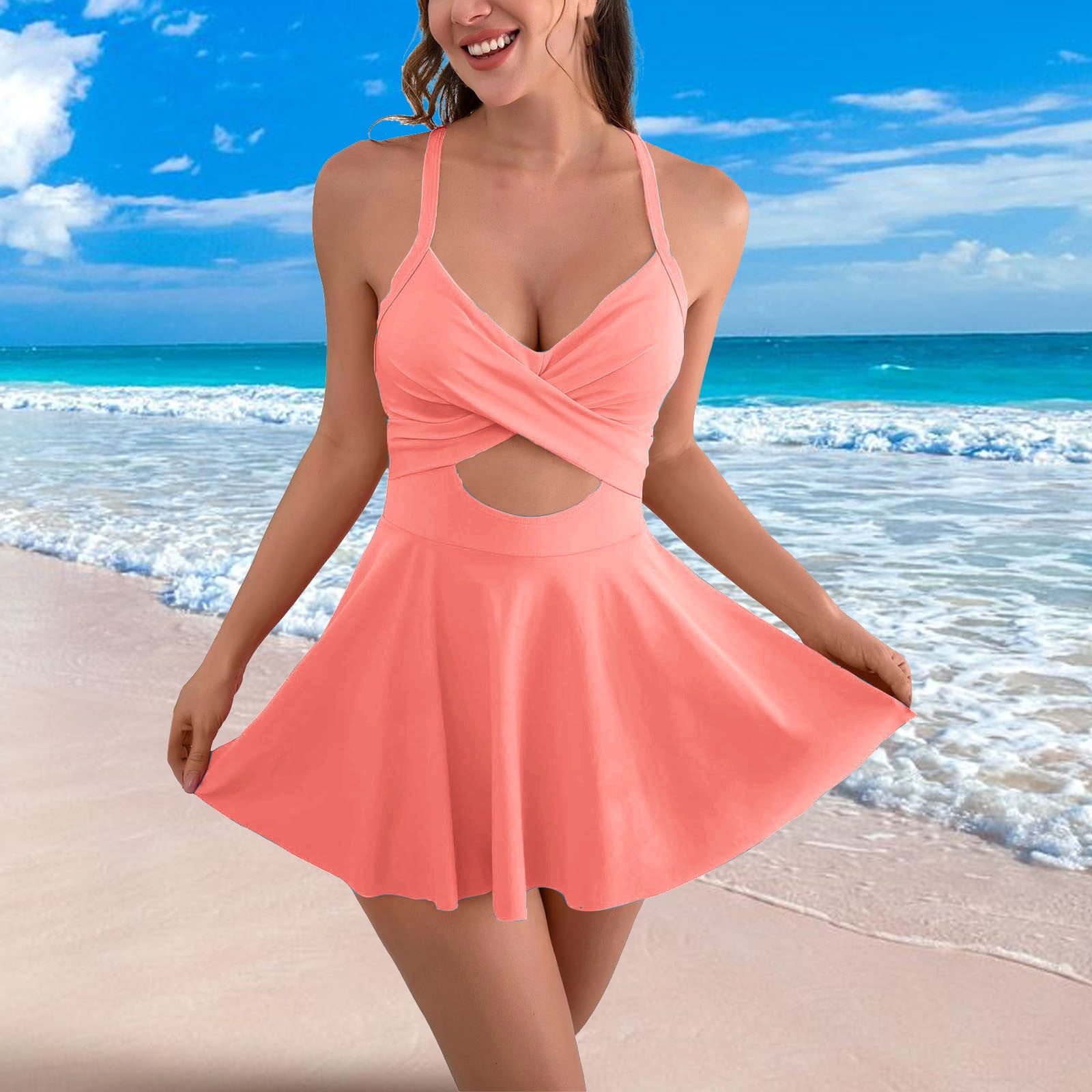 Ykohkofe One Piece Swimsuit Women Sexy Crisscross Cutout Push Up