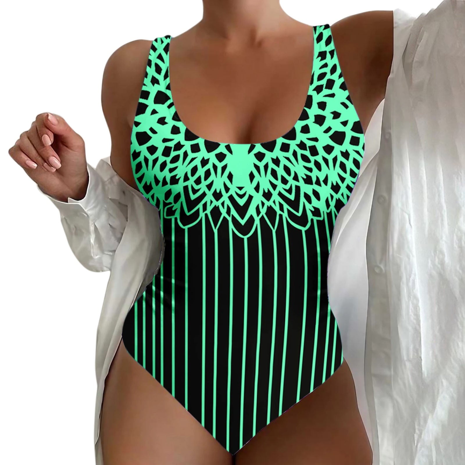 Ykohkofe One Piece Swimsuit Women Sexy Plus Size Bikini Push Up