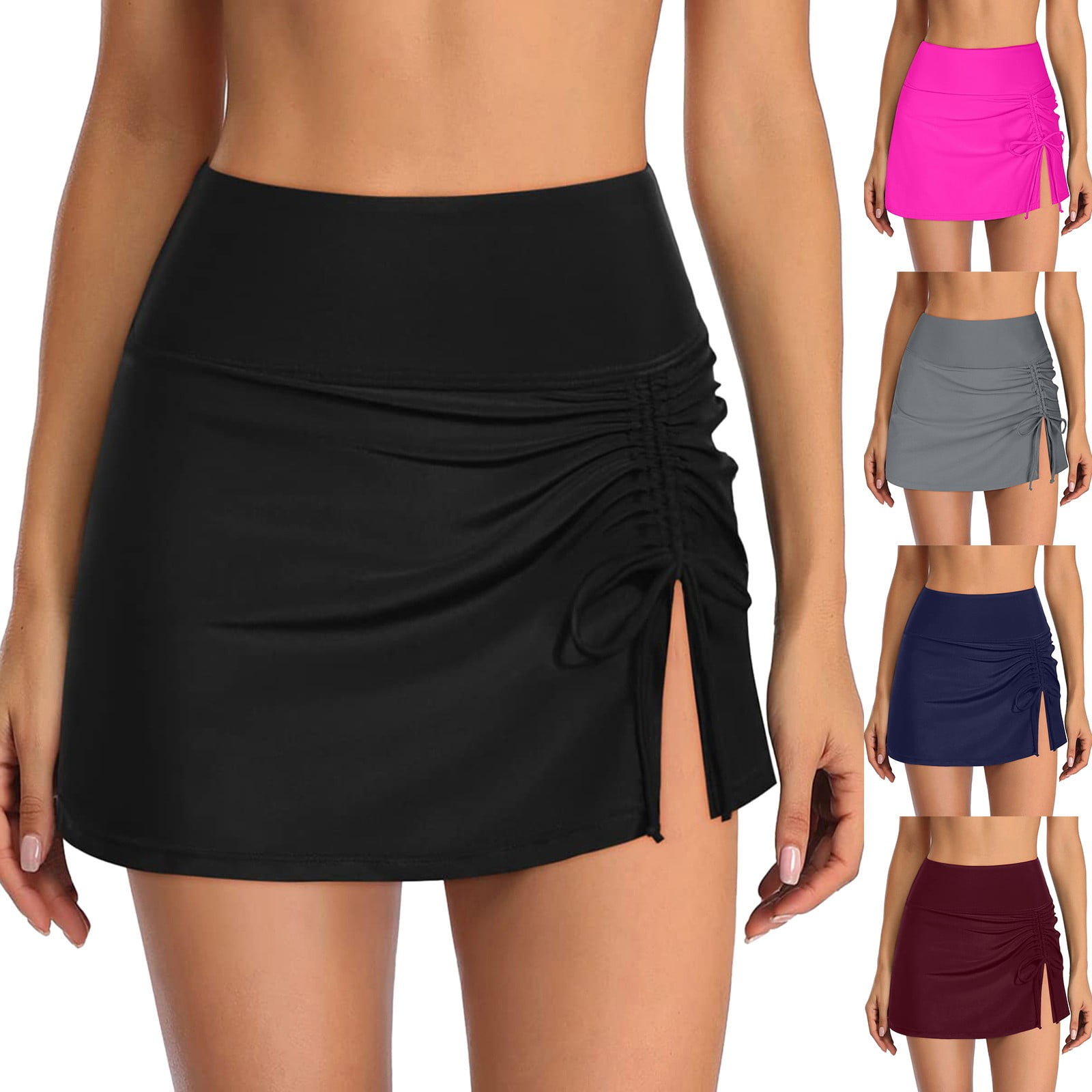 Ykohkofe Swimsuit Bottoms For Women High Waisted Ruched Skirt Sexy