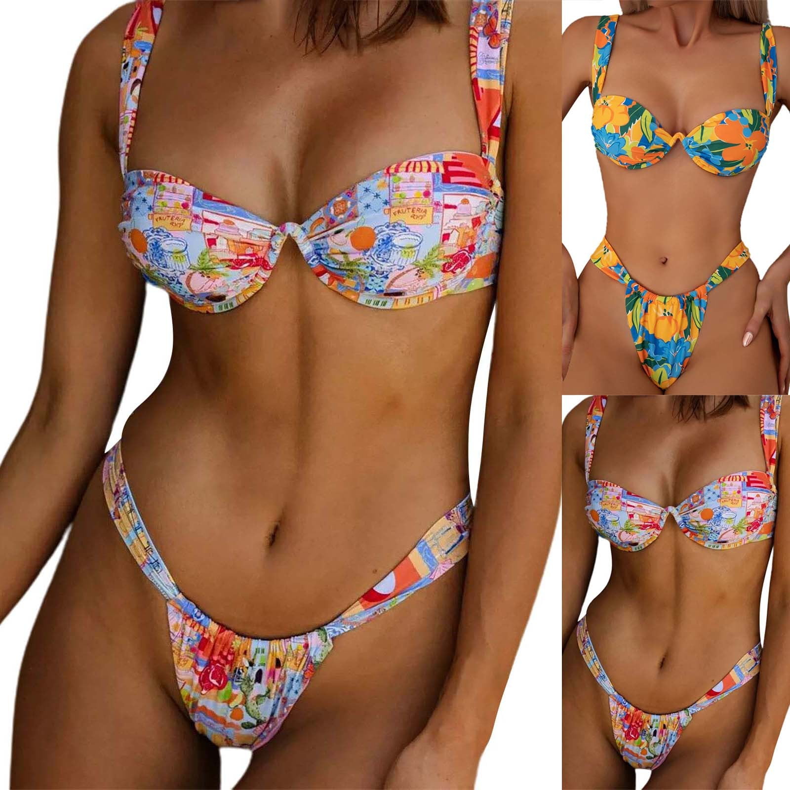 Ykohkofe Two Piece Swimsuit For Women Sexy Bikini With High Waisted