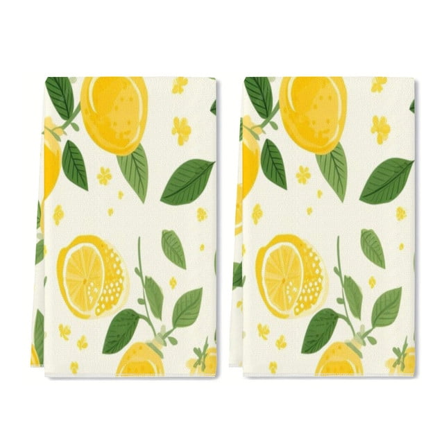 YladaFaie 2 Pack Fruits Lomens Pattern Hand Towels Polyester Decorative ...
