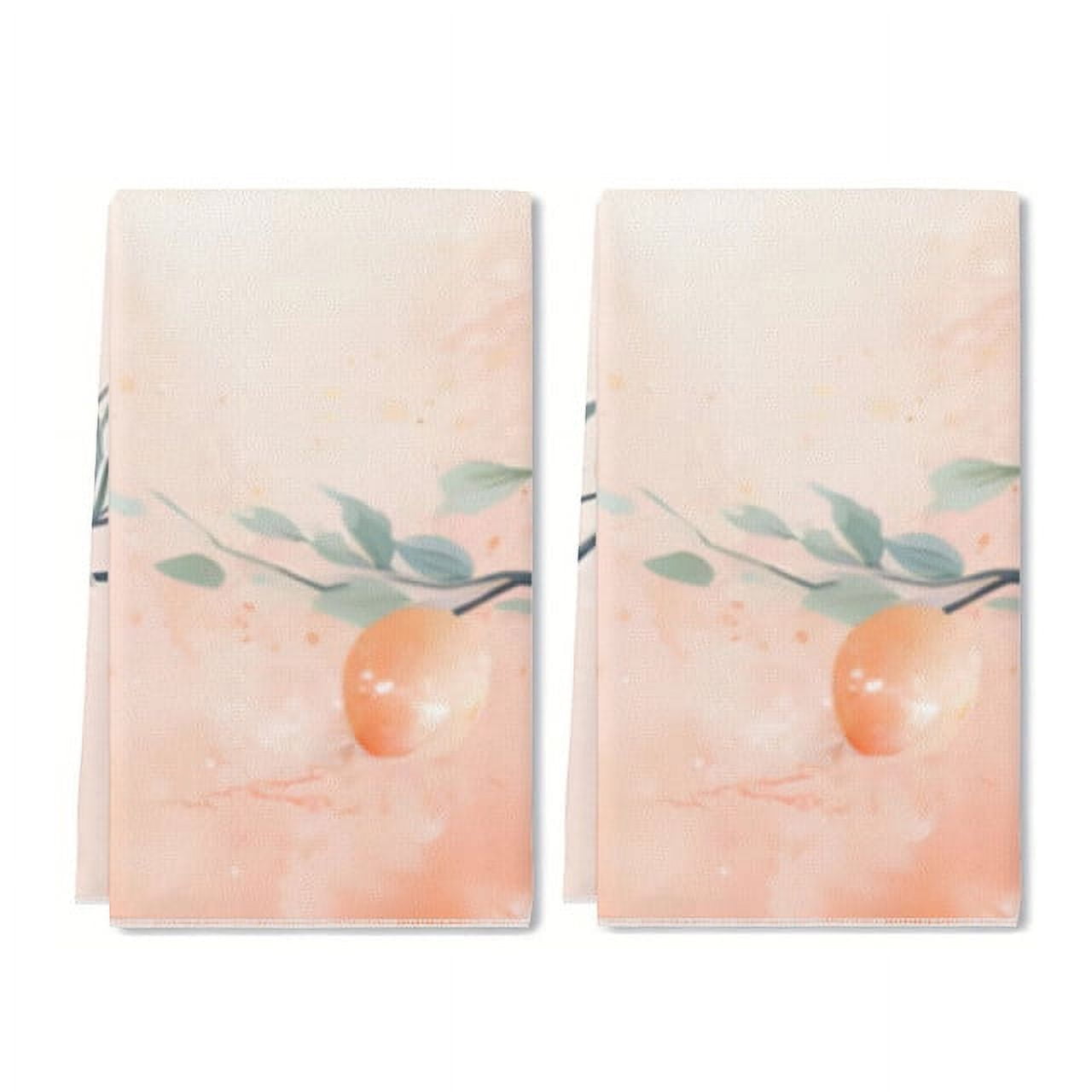 YladaFaie 2 Pcs Watercolor Watercolor Peach Pattern Kitchen Towel Set ...