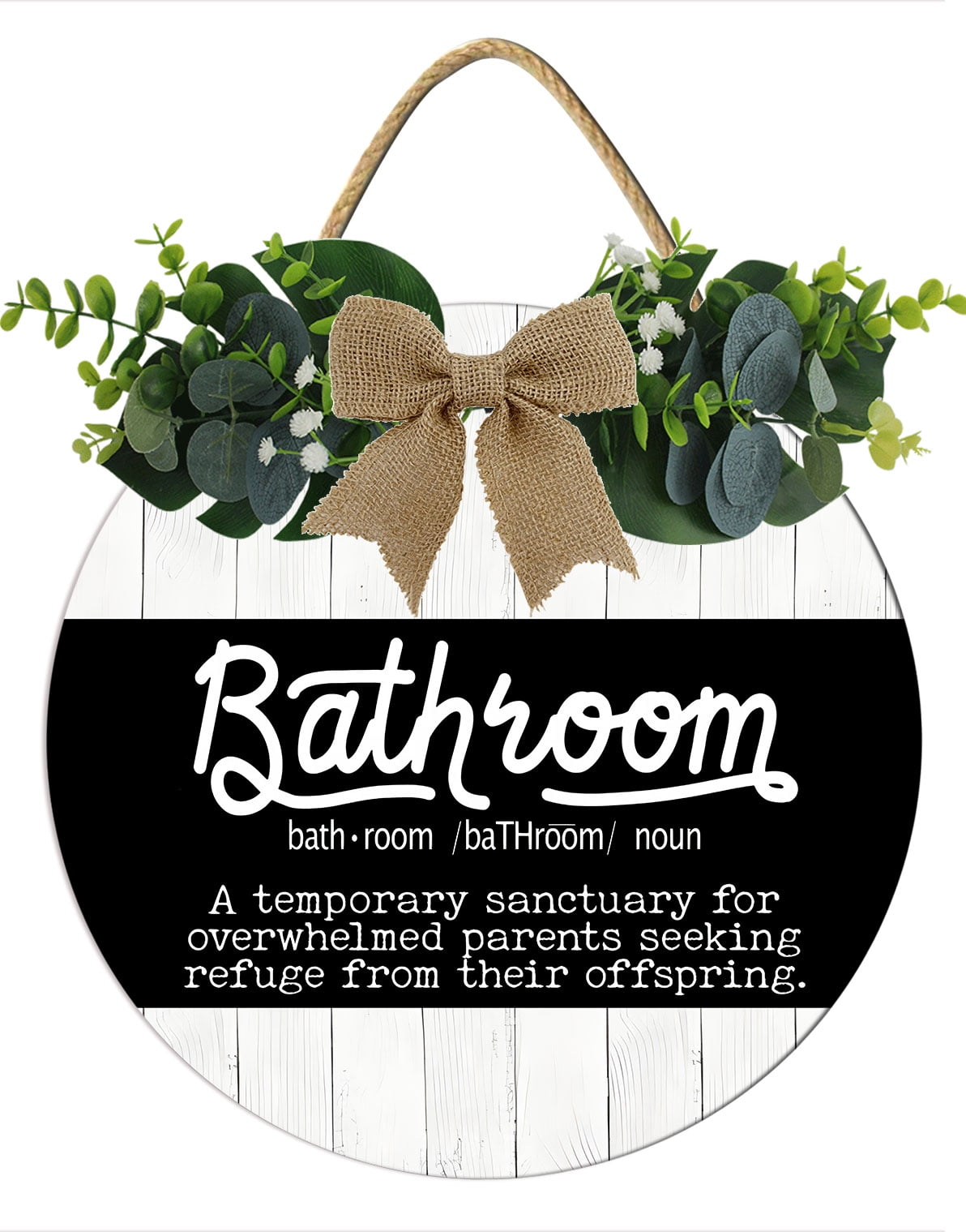 YladaFaie Bathroom A Temporary Sanctuary Front Door Sign Bathroom Wall ...