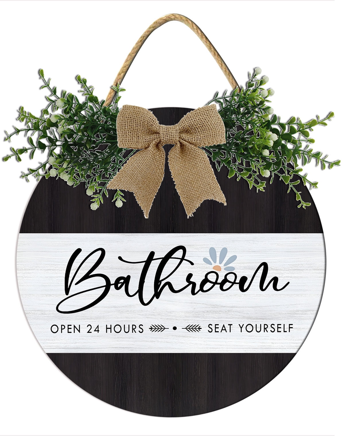 YladaFaie Bathroom Toilet Decor Welcome Sign Bathroom Open 24 Hours ...