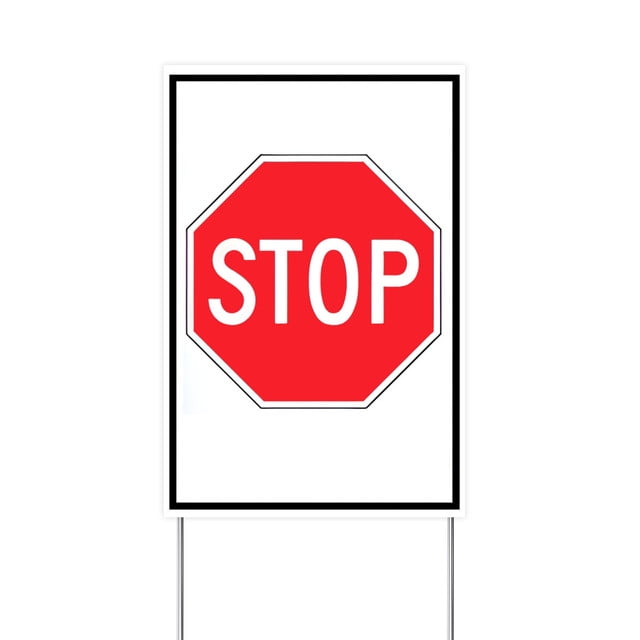 YladaFaie Caution Safety Stop Yard Sign with H-Stake,Street Slow ...