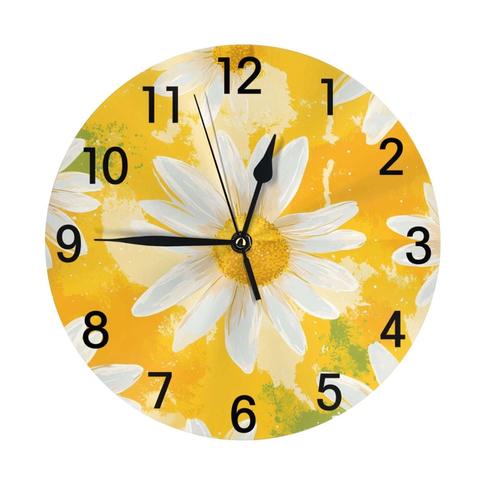 YladaFaie Clock for Living Room, Cute Daisy Wall Clock, Contemporary ...