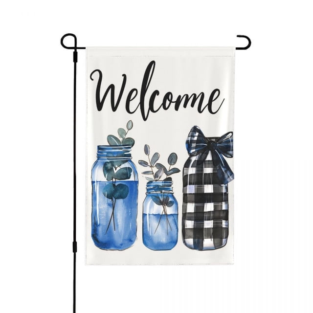 YladaFaie Eucalyptus Mason Jar Spring Summer 12.5x18 Inch Double-sided ...