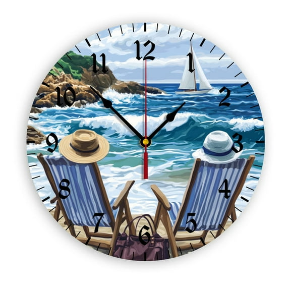 YladaFaie Farmhouse Wall Clock Battery Operated Non Ticking Silent ...