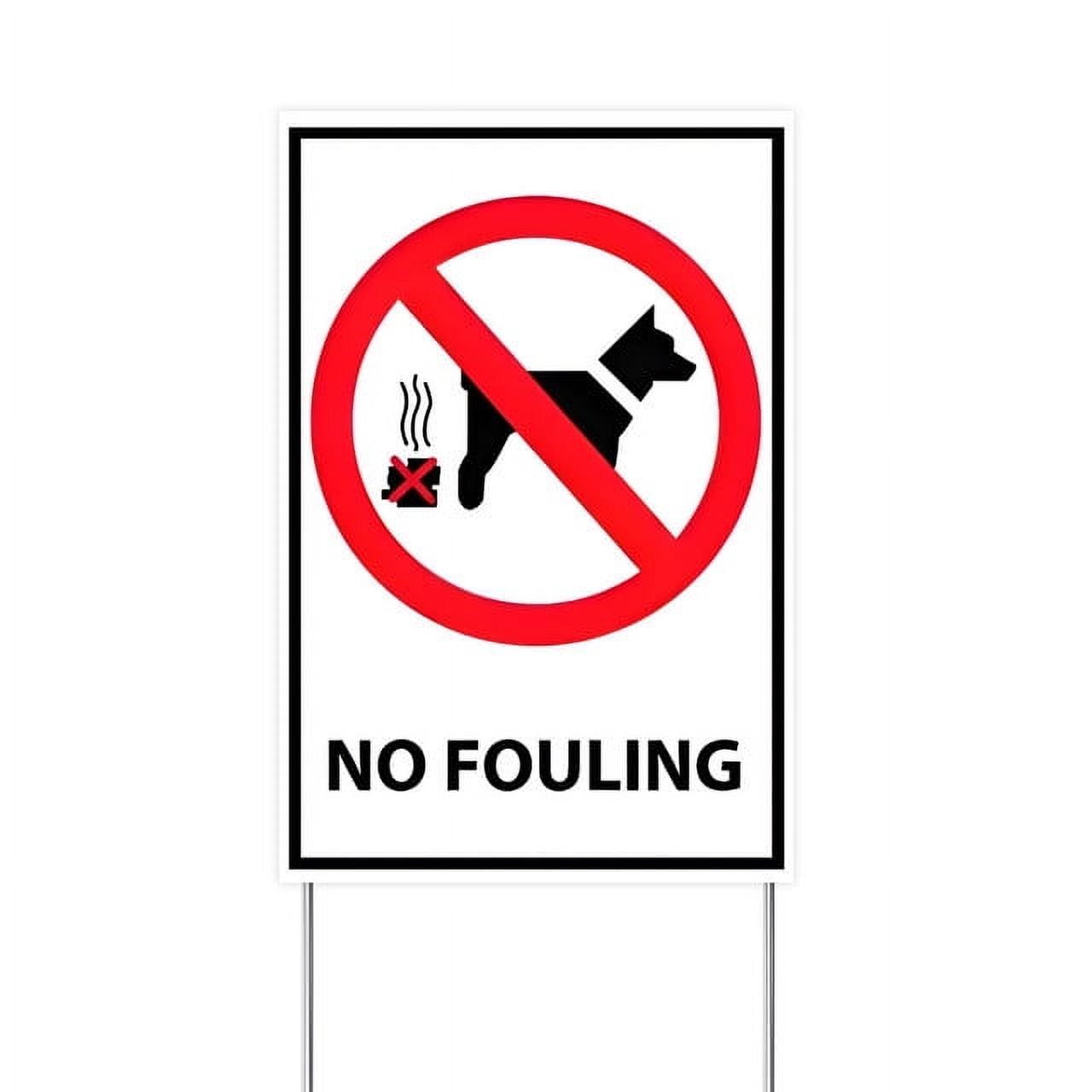 YladaFaie No Fouling Dog Yard Sign with Metal H-Stakes, 12x18 Inches ...