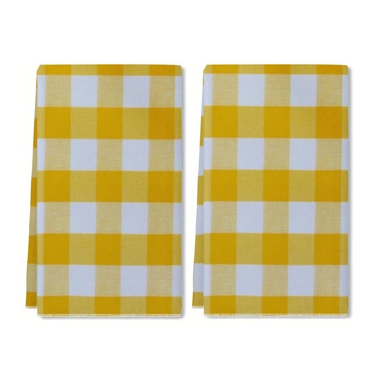 YladaFaie Plaid Tartan Yellow White Kitchen Dish Towels Set of 2 Funny ...