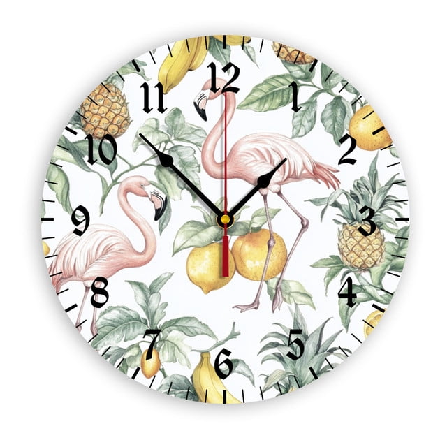 YladaFaie Wall Clocks PVC Round Circle Digital Clock Silent Easy Read ...