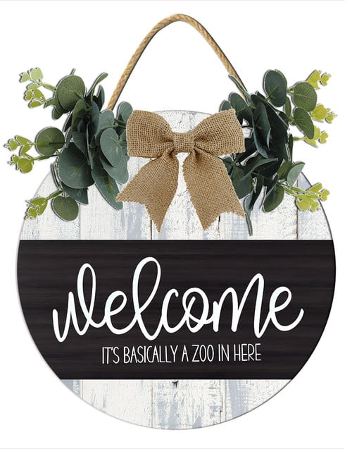 YladaFaie Welcome It's Basically A Zoo In Here Door Sign For Farmhouse ...