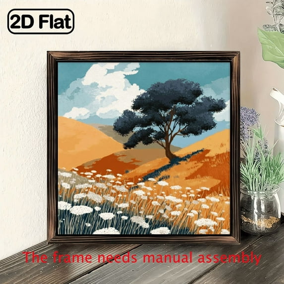 Yllo0ord 2D Flat, 1pc 8 Inch Framed Art, Christmas, A Beautiful ...