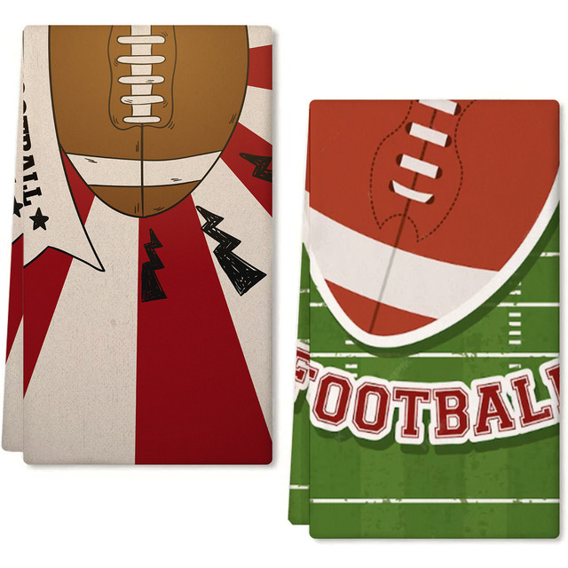 Ymaotrade 2 Pcs Football Towel Set for Men Kitchen Decorative Towels ...