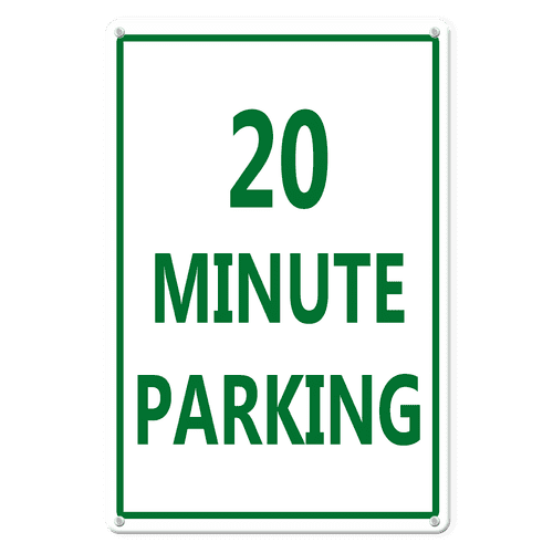 Ymaotrade 20 Minute Parking Aluminium Sign 8×12in, Sturdy Aluminum ...