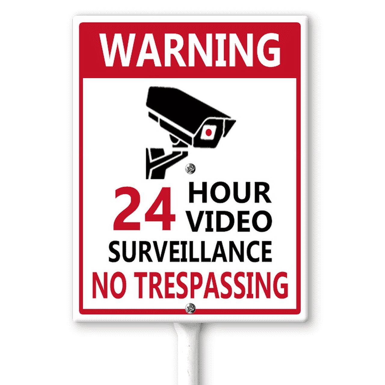 Ymaotrade 24 Hour Video Surveillance No Trespassing Yard Sign with ...