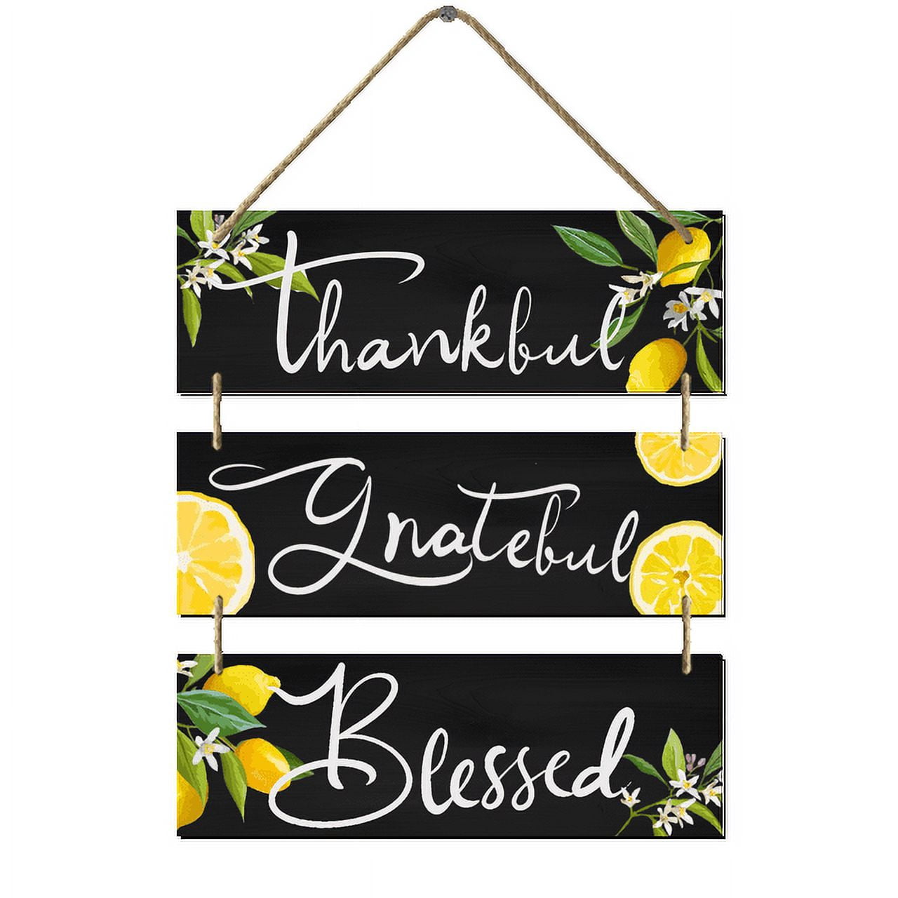 Ymaotrade 3 Pcs Thankful Grateful Blessed Wooden Sign, Thanksgiving ...