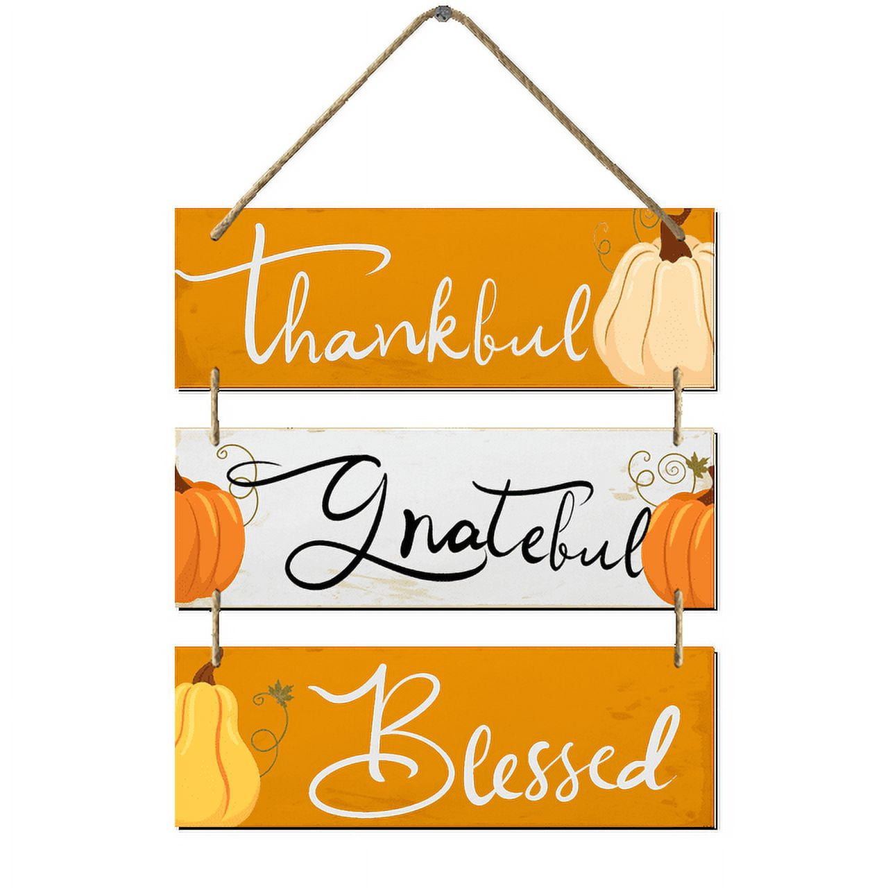 Ymaotrade 3 Pcs Thankful Grateful Blessed Wooden Sign, Thanksgiving ...