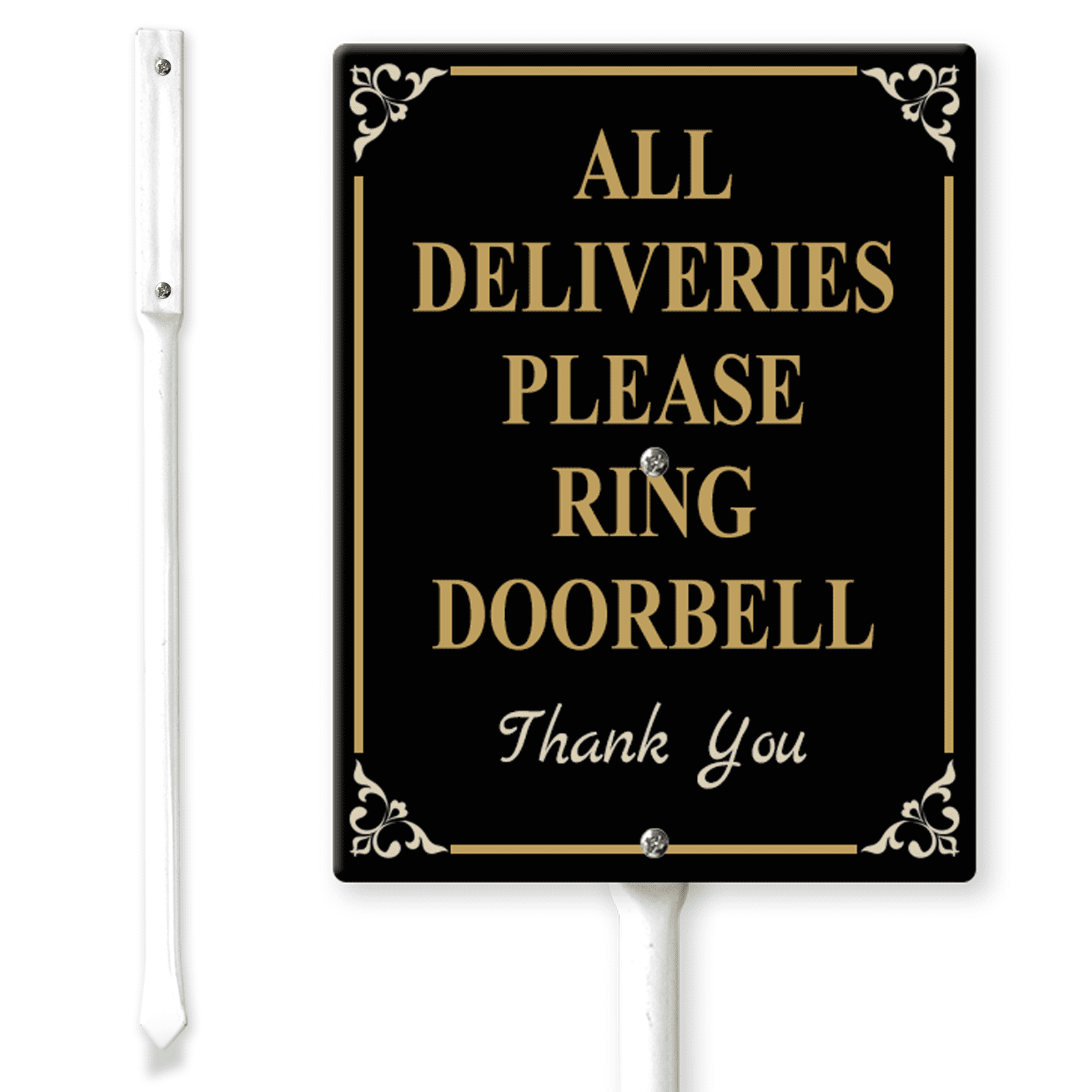Ymaotrade All Deliveries Please Ring Doorbell Yard Sign with Stakes 7×8 ...