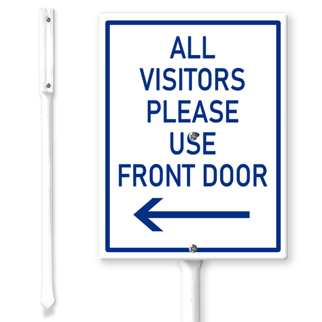 Ymaotrade All Visitors Please Use Front Door (Left Arrow) Yard Sign ...