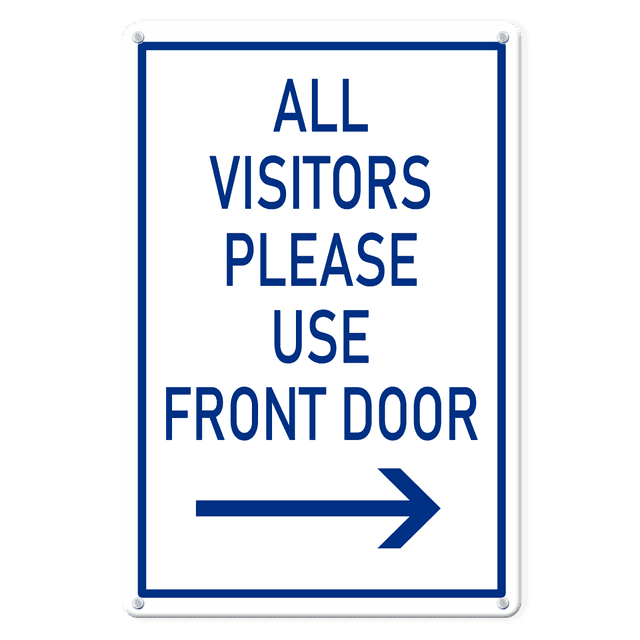 Ymaotrade All Visitors Please Use Front Door (Right Arrow) Aluminium ...
