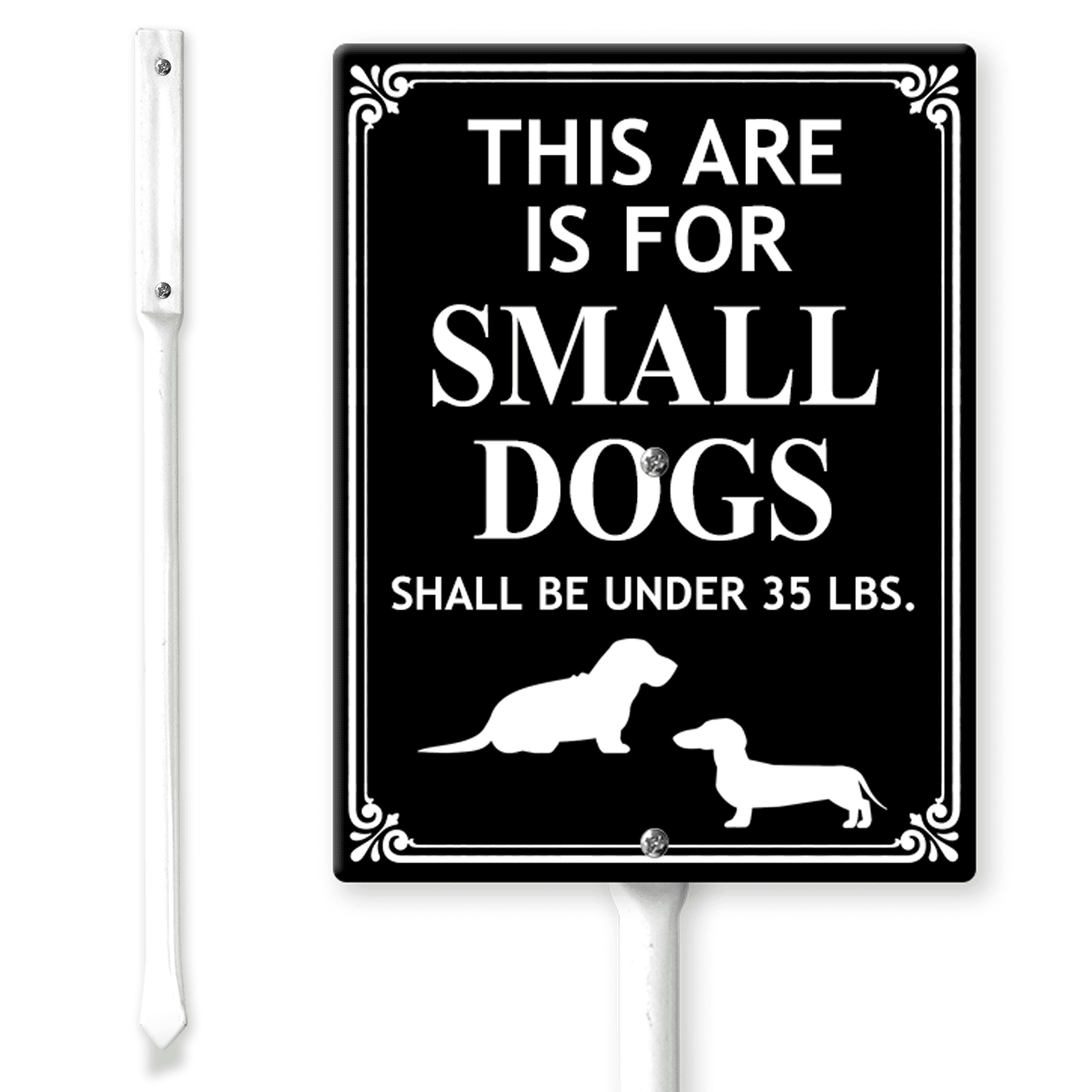 Ymaotrade This Area Is For Small Dogs Shall Be Under 35 LBS. Yard Sign ...
