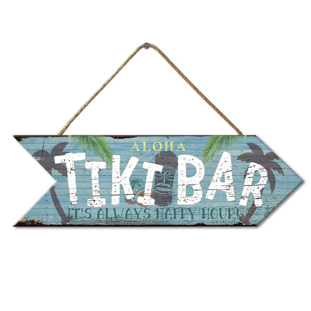 Ymaotrade Arrow Sign Retro Wood Tiki Bar Sign Gift idea for Cocktail ...