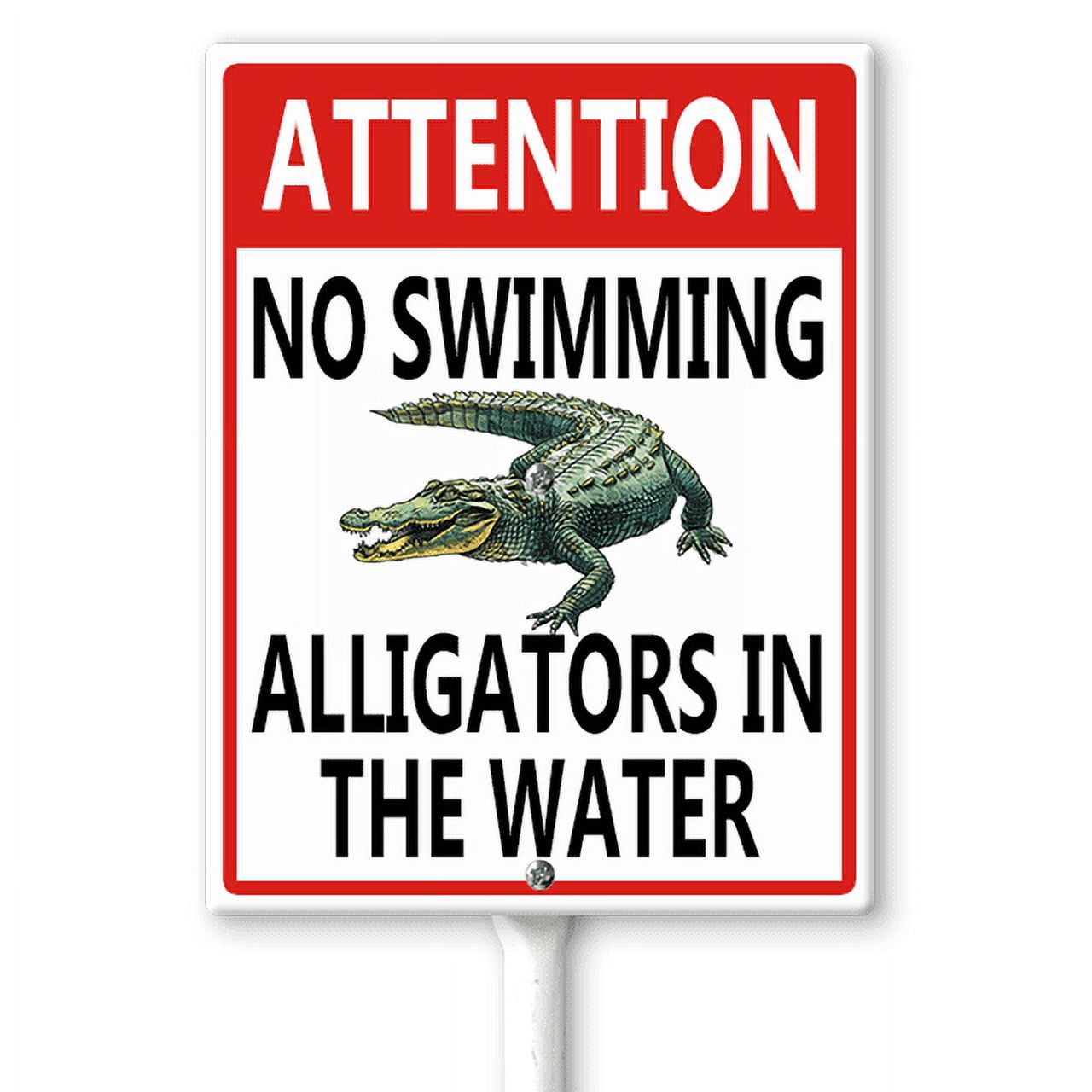 Ymaotrade Attention NoO Swimming Alligators In The Water Yard Sign with ...