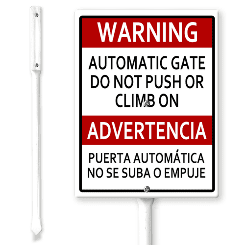 Ymaotrade Automatic Gate Do Not Push or Climb On Gate Yard Sign with ...
