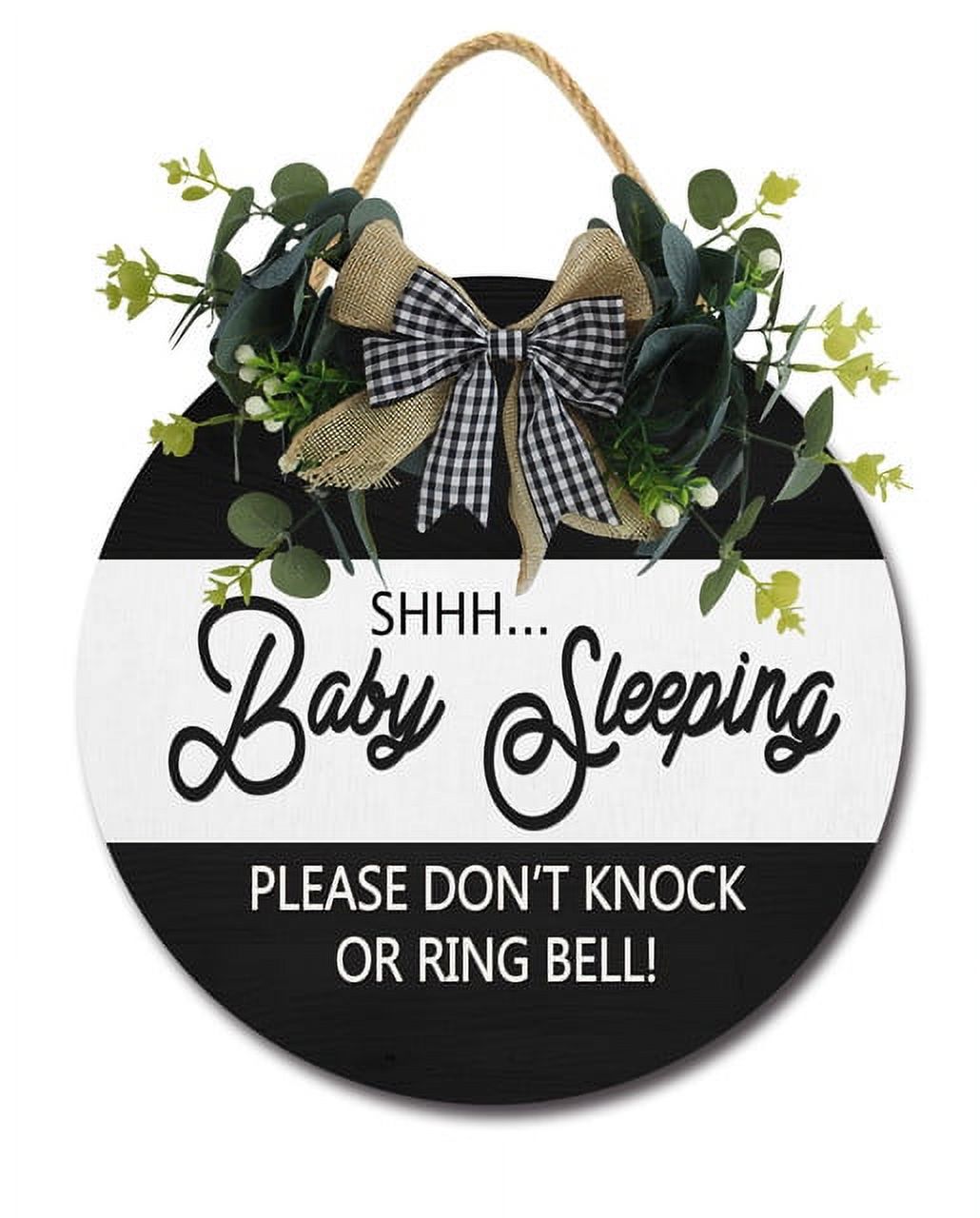 Ymaotrade Baby Sleeping Sign for Front Door Decorations Hanging, Do Not ...