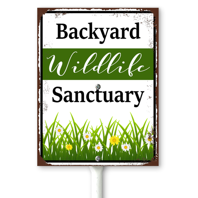 Ymaotrade Backyard Wildflower Sanctuary Yard Sign with Stakes 4.6×6in ...
