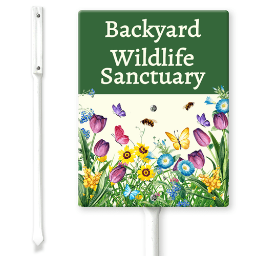 Ymaotrade Backyard Wildlife Sanctuary Yard Sign with Stakes 4.6×6in ...