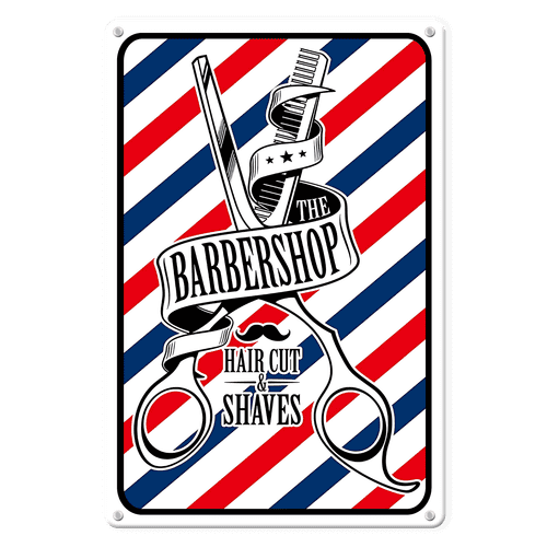 Ymaotrade Barber Shop Aluminium Sign 5×8in, Sturdy Aluminum Metal Signs ...
