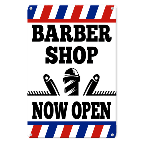 Ymaotrade Barber Shop Now Open Aluminium Sign 8×12in, Sturdy Aluminum ...