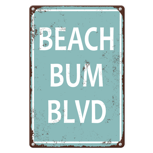 Ymaotrade Beach Bum Blvd Aluminium Sign 5×8in, Sturdy Aluminum Metal ...