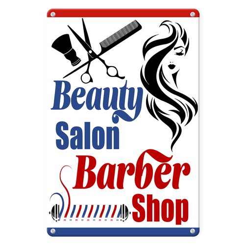 Ymaotrade Beauty Salon Barber Shop Aluminium Sign 5×8in, Sturdy ...
