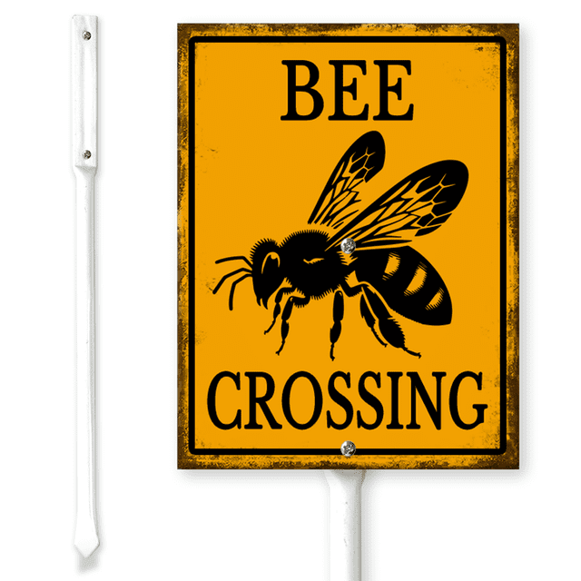 Ymaotrade Bee Crossing Yard Sign with Stakes 8×12in, Sturdy Aluminum ...