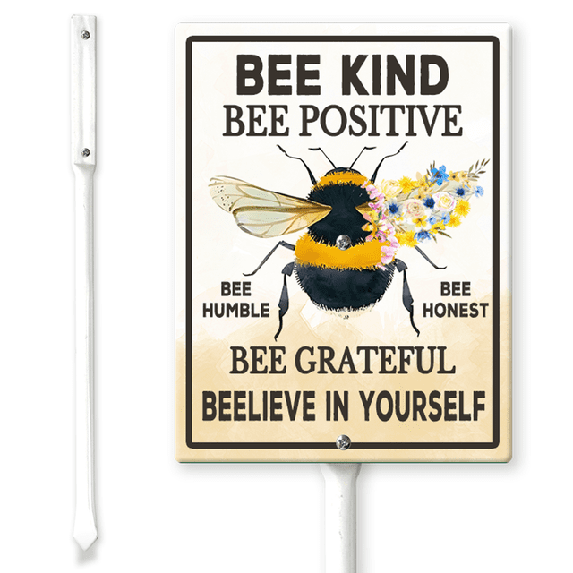 Ymaotrade Bee Decor-Bee Kind Yard Sign with Stakes 4.6×6in, Sturdy ...