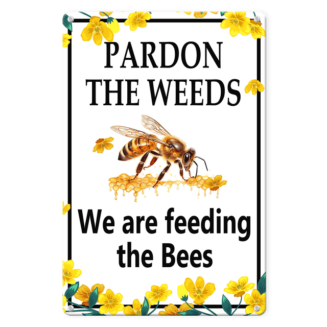 Ymaotrade Bee Habitat No Mow Zone Aluminium Sign 8×12in, Sturdy ...